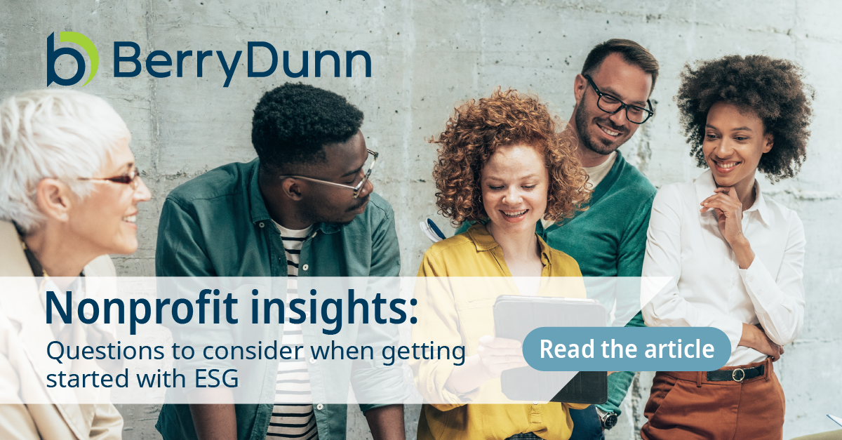 ESG for Nonprofits: What you need to know | BerryDunn