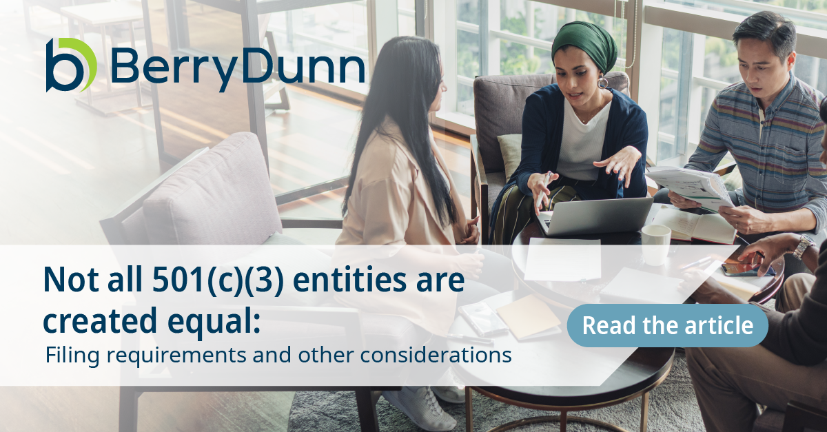 501(c)(3) entities are not all created equal | BerryDunn