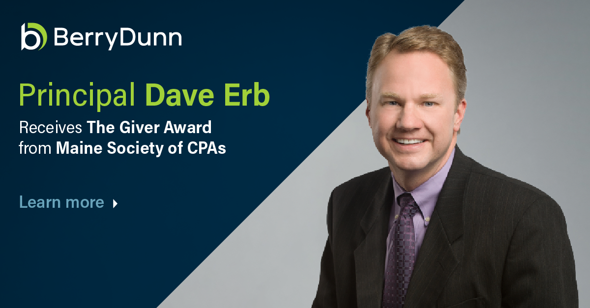 BerryDunn Principal David A. Erb Receives MECPA Giver Award | BerryDunn