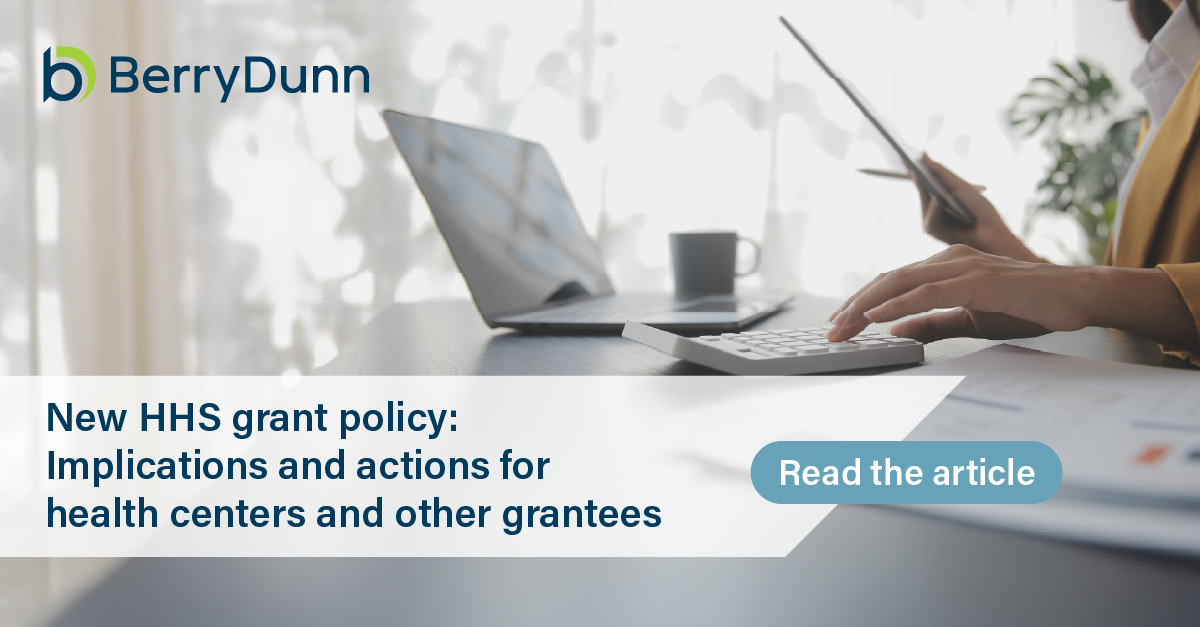 New HHS grant policy: Implications and actions for health centers and ...